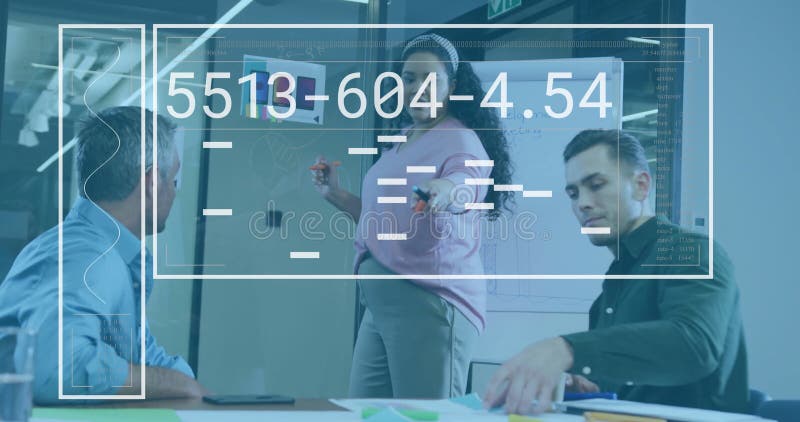 Image of Processing Data Interface Over Diverse Colleagues at Office ...