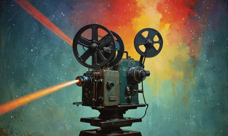 Movie Projector with Red Light Coming from it Stock Illustration ...