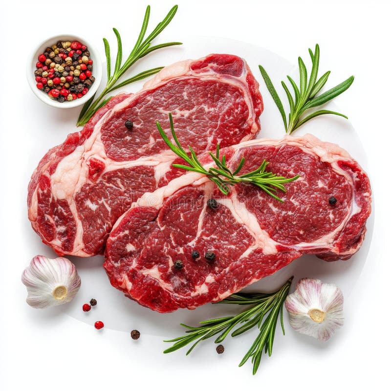 Image-produced Image of Raw Marbled Beef Slices, Isolated on a ...