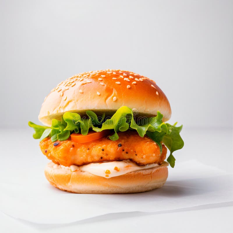 Product Image Chicken Burger on White Background Stock Illustration ...