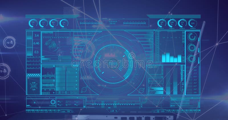 Image of Profile Icon in Circles Connected with Lines Over Hud ...