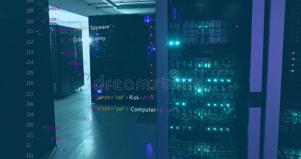 Image of Programming Language Over Data Server Racks Stock Image ...