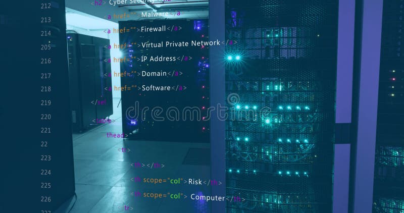 Image of Programming Language Over Data Server Racks Stock Photo - Image of network, data: 319643020