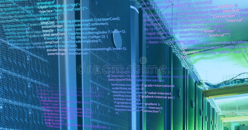 Image Of Programming Language Over Data Server Systems Stock
