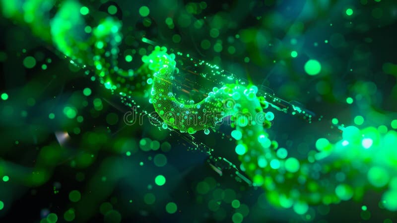 An Image of a Protein with a Bright Green Fluorescent Tag Attached ...