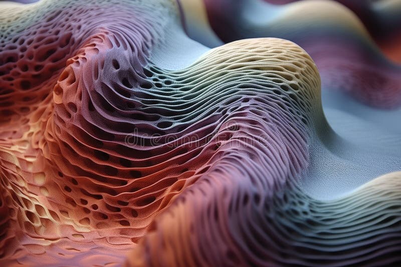 This Image Provides a Close-up View of a Wavy Surface, Showcasing Its ...