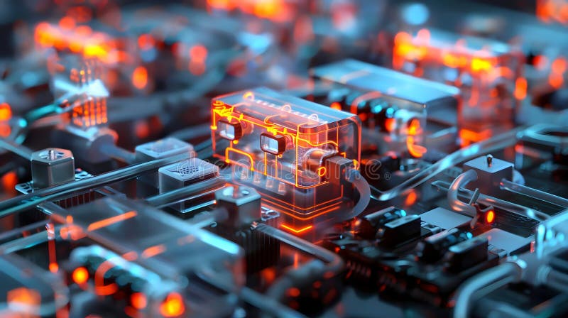 Computer Technology Boards and Components Stock Illustration ...