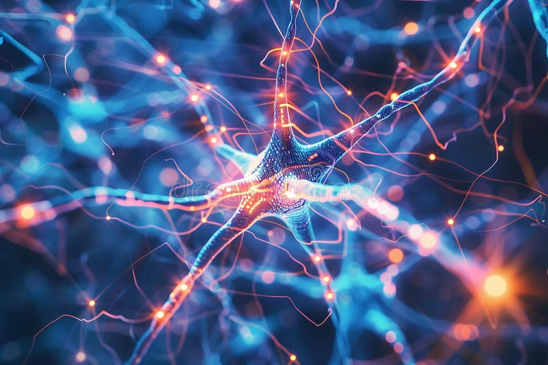 Microscopic Visualization of a Neuron S Complex Network Stock ...