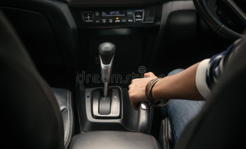 Image of Pulling the Handbrake on the Car Stock Image - Image of ...