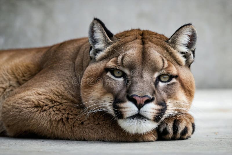 An image of a Puma resting stock illustration. Illustration of sitting ...