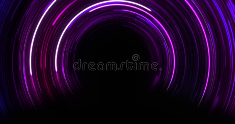 Image of Purple and Blue Neon Circle Light Trails on Black Background ...