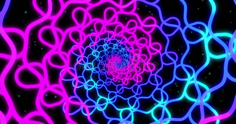 Image of Purple and Blue Neon Pattern Moving in Hypnotic Motion on ...