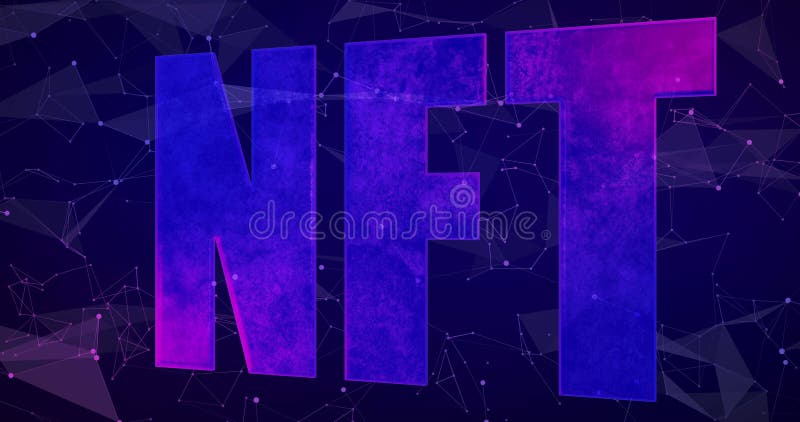 Image of Purple Nft Text with Connections Over Violet Background Stock ...
