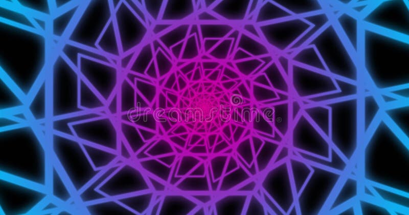 Image of Purple and Pink Neon Pattern Moving in Hypnotic Motion on ...