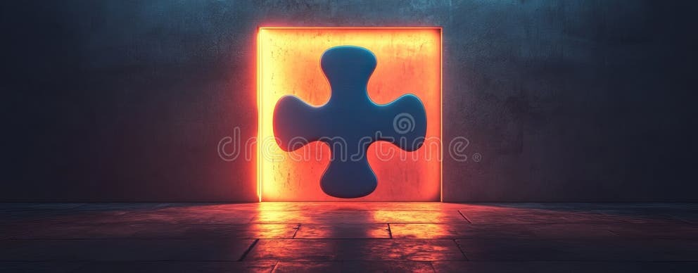 The Image of a Puzzle Piece Aglow with Neon Colors Serves As a Potent ...