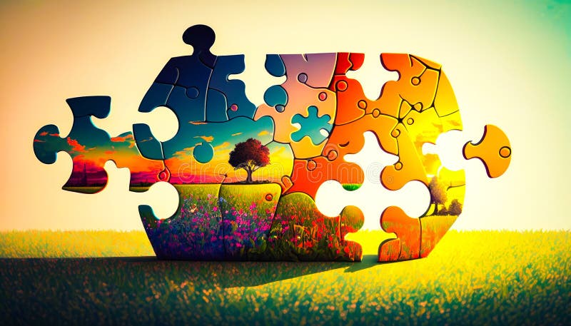 An Image of Puzzle Piece in the Shape of Tree. Generative AI Stock ...