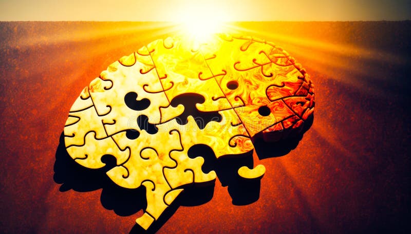 An Image of Puzzle Piece with the Sun Shining through it. Generative AI ...