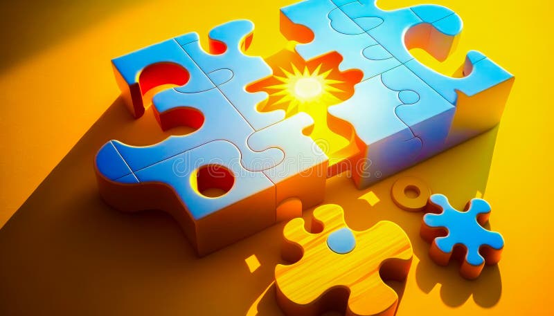 An Image of Puzzle Piece with the Sun Shining through it. Generative AI ...