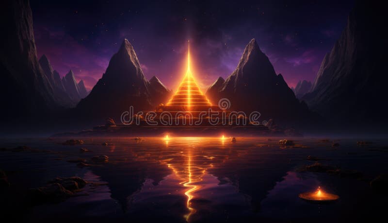 An Image of a Pyramid with a Light at the Top. Generative AI Image ...