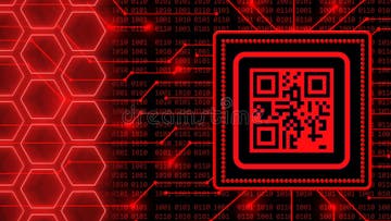 Image of QR Code on Abstract Background of 4-digit Binary Code Behind ...