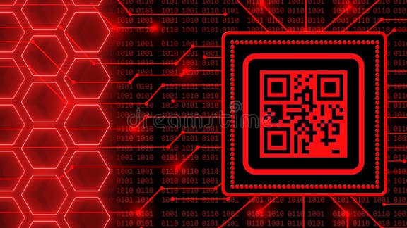 Image of QR Code on Abstract Background of 4-digit Binary Code Behind ...