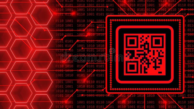 Image of QR Code on Abstract Background of 4-digit Binary Code Behind ...
