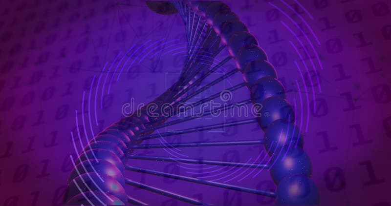 Image Of Qr Code Binary Coding Data Processing Over Dna Strand