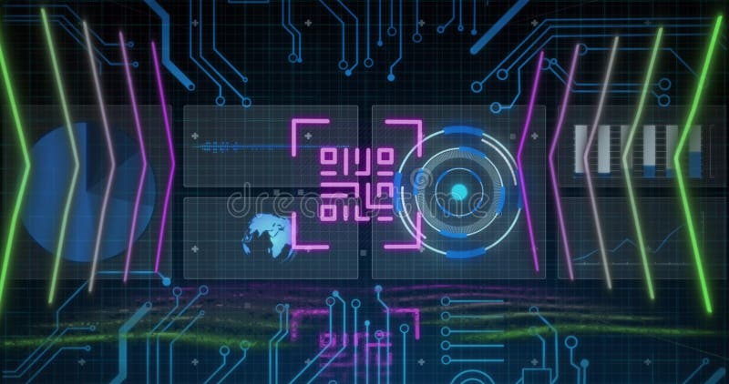 Image Of Qr Code And Computer Circuit Board Over Data Processing On