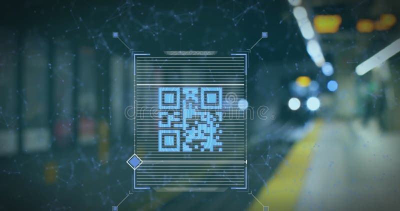 Image of Qr Code and Connections Over Train Platform Stock Photo ...