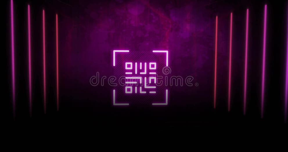 Image of Qr Code and Glowing Neon Light Trails Stock Photo - Image of ...