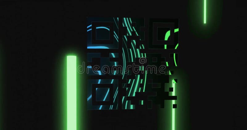 Image of Qr Code and Glowing Neon Light Trails Stock Image - Image of ...
