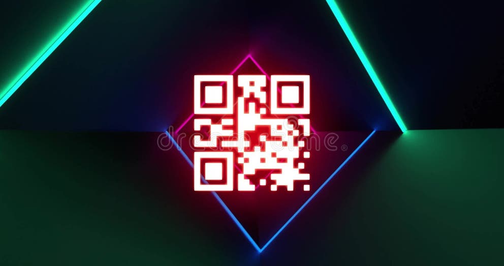 Image of Qr Code and Glowing Neon Light Trails Stock Image - Image of ...