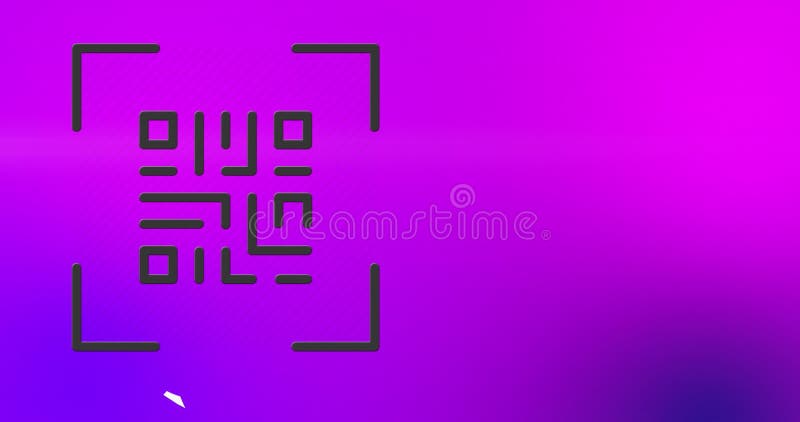 Image of Qr Code Over Dots and Connections on Pink and Blue Background ...