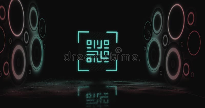 Image of Qr Code Over Geometrical Shapes Stock Illustration ...