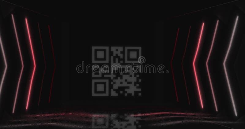 Image of Qr Code Over Neon Shapes Stock Illustration - Illustration of ...