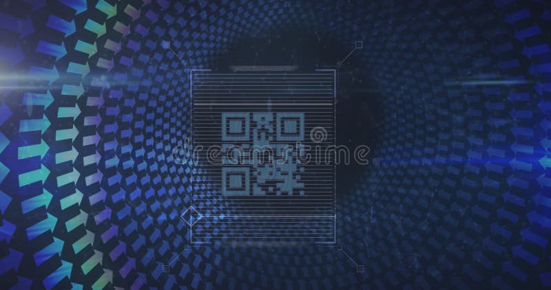 Image of Qr Code Over Rows of Arrows Stock Illustration - Illustration ...