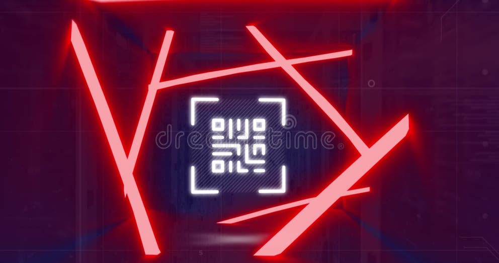 Image of Qr Code Over Server Room Stock Illustration - Illustration of ...