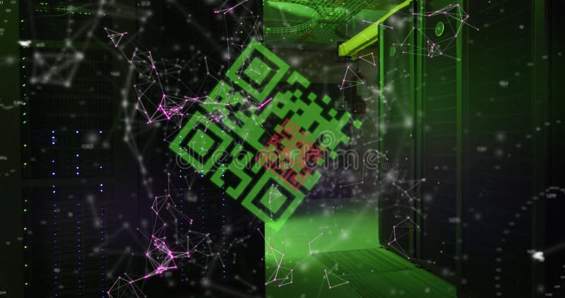 Image of Qr Code Over Server Room Stock Illustration - Illustration of ...