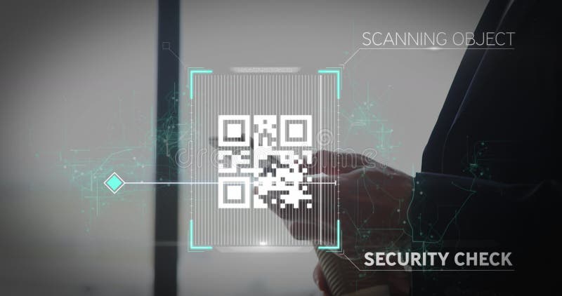 Image of Qr Code Scanner Against Caucasian Businessman Using Digital ...