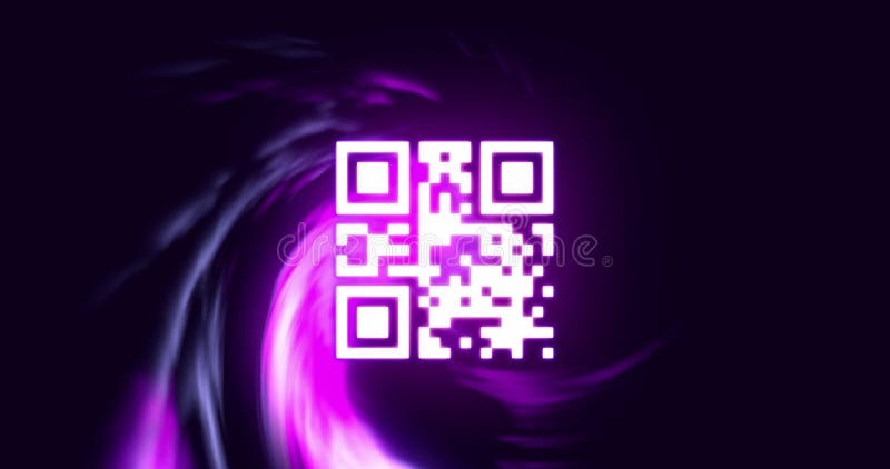 Image of Qr Code and Shapes on Black Background Stock Illustration ...