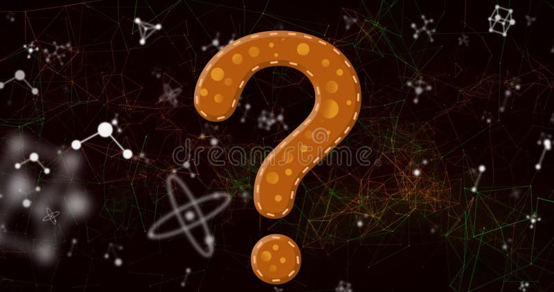 Image of Question Mark Icon Over Network of Connections and Molecules ...