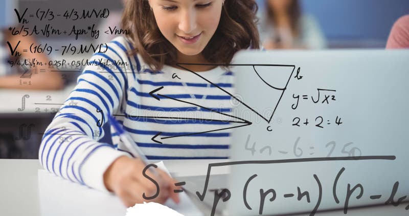 Image of Question Mark with Mathematical Equations Over Diverse ...