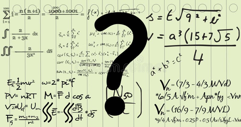 Image of Question Mark and Mathematical Equations on White Background ...