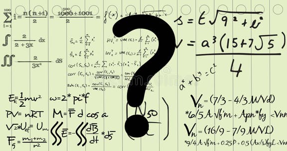 Image of Question Mark and Mathematical Equations on White Background ...