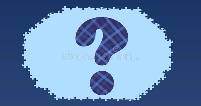Image of Question Mark Over Puzzle Pieces on Blue Background Stock ...
