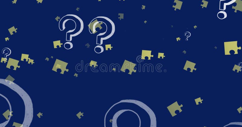 Image of Question Marks and Puzzles Over Violet Background Stock ...