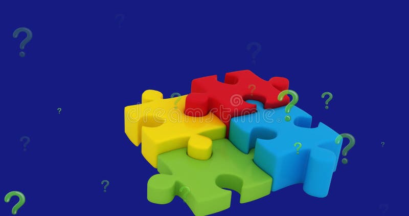 Image of Question Marks and Puzzles Over Violet Background Stock ...