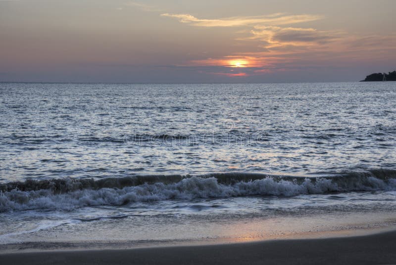 Quiet Peaceful Scene at the Sandy Beach. Stock Photo - Image of ...