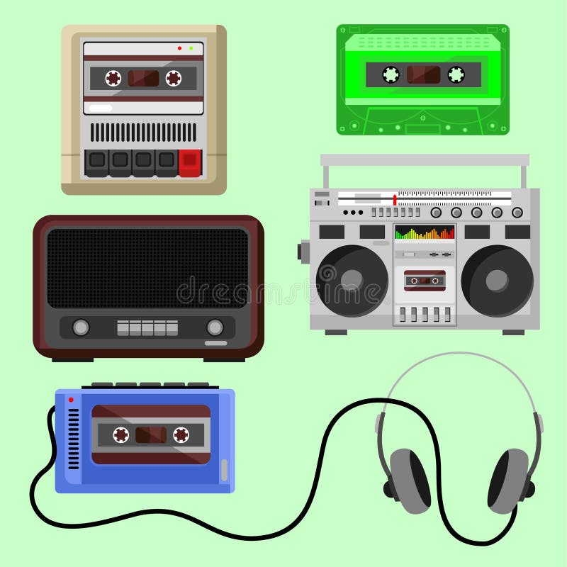 Vintage Electronic Goods Vector Illustration Stock Vector ...