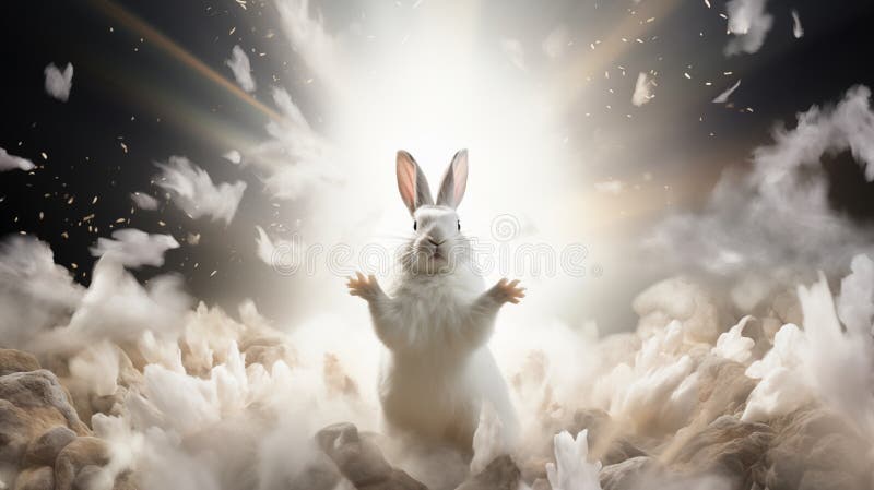 Image Rabbit Conveying Triumph Over Easter Resurrection Victory.AI ...